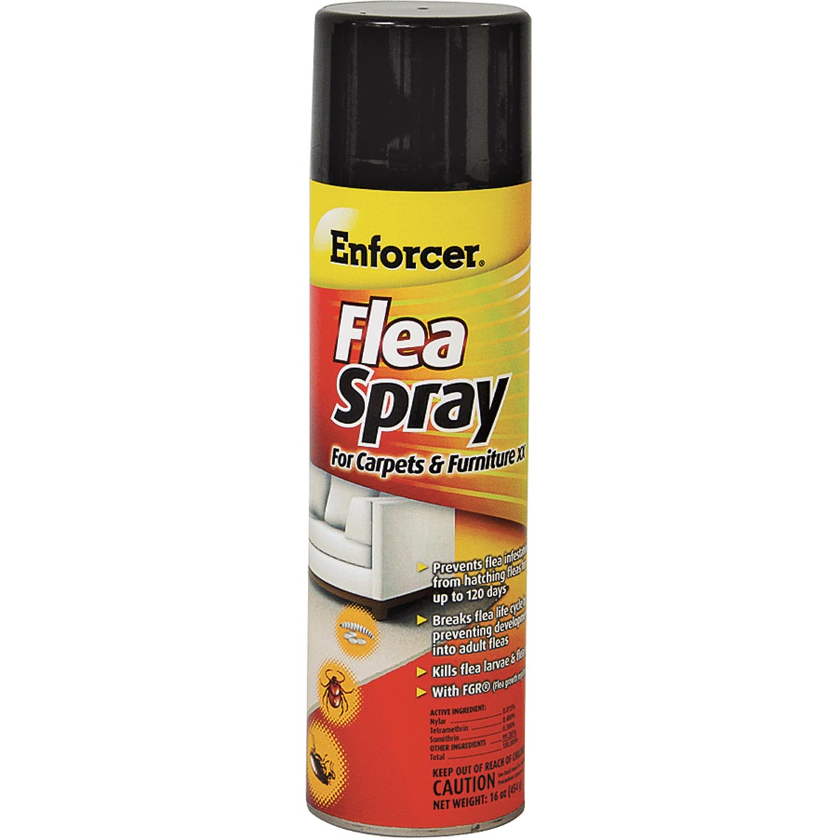 Enforcer Flea Spray for Carpets & Furniture, 14 oz. Aerosol Spray ...