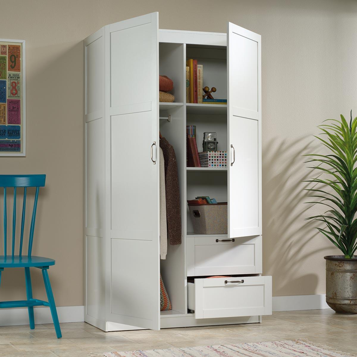 Sauder White Wardrobe/Storage Cabinet | City Mill