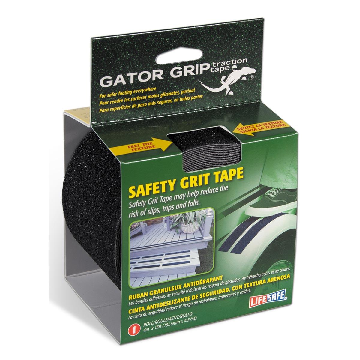 Gator Grip Traction Tape Anti Slip Safety Grit, 4 in. x 15 ft., Black ...