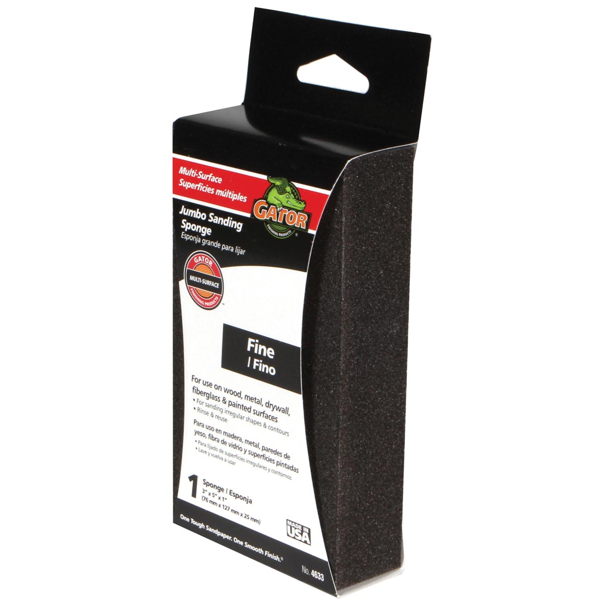 Gator Fine Grit Jumbo Sanding Sponge, 5 in. x 3 in. x 1 in. | City Mill