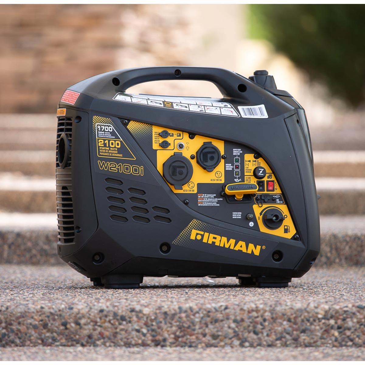 Firman 2100/1700 Watt Recoil Start Gas Portable Inverter Generator with ...