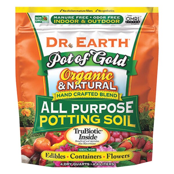 Dr. Earth Organic & Natural Pot of Gold All Purpose Potting Soil, 4 ... Dr. Earth Organic & Natural Pot of Gold All Purpose Potting Soil, 4 ...