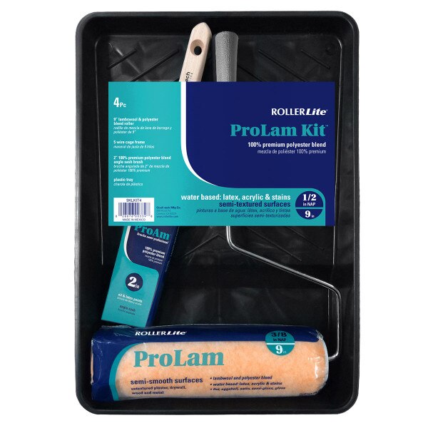 RollerLite 4-Piece ProLam Lambswool 9 in. Standard Paint Roller Kit (1/ ...