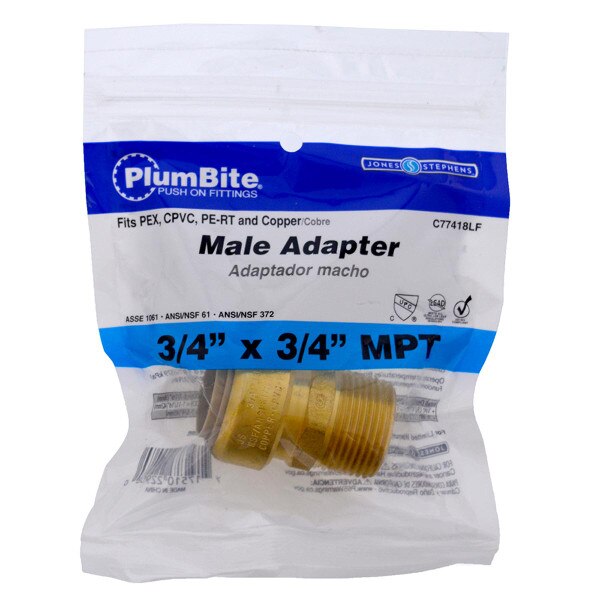 PlumBite 3/4 in. x 3/4 in. MPT Push On Adapter | City Mill