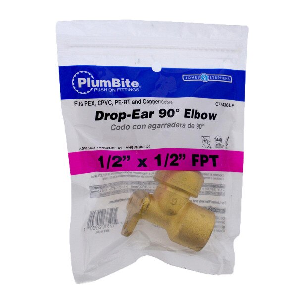 PlumBite 1/2 in. FPT Push On Drop Ear 90-Degree Elbow | City Mill
