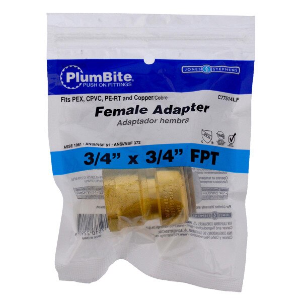 PlumBite 3/4 in. x 3/4 in. FPT Push On Adapter | City Mill