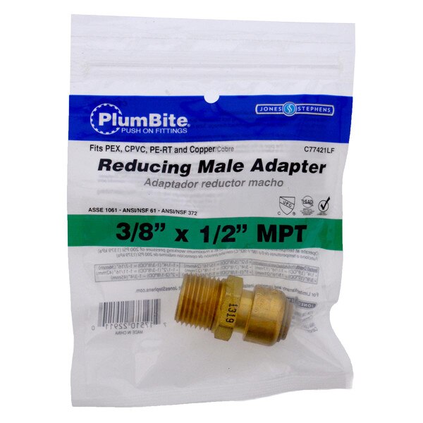 PlumBite 3/8 in. x 1/2 in. MPT Push On Reducing Adapter | City Mill