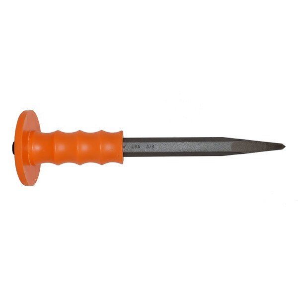 Mayhew 80205 Handguarded Bullpoint Chisel, 5/16 in Tip, 12 in OAL ...
