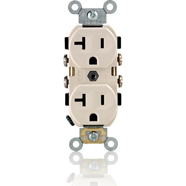 Leviton 20 Amp Commercial Grade Duplex Outlet, Lt Almond | City Mill