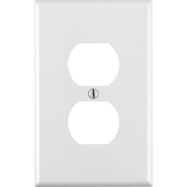 Leviton 1-Gang Midway Duplex Outlet Nylon Wall Plate, White | City Mill