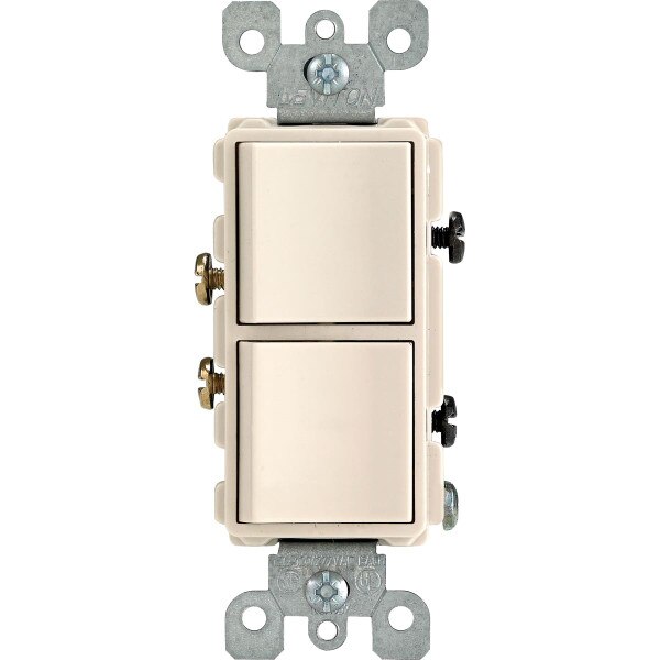 Leviton Decora 15 Amp Single-Pole Dual Switch, Light Almond | City Mill