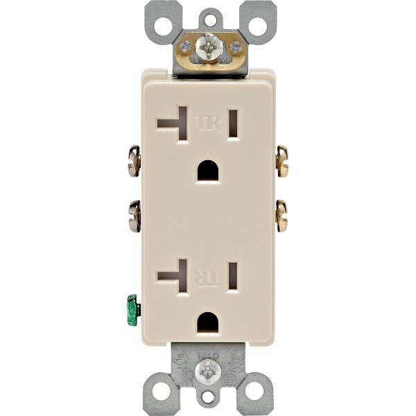 Leviton Decora 20 Amp Ultrasonic Tamper Resistant Duplex Outlet, Lt ...