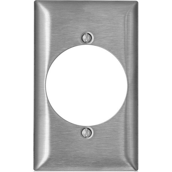 Leviton 1-Gang Single 2.15-inch Diameter Opening Wallplate, Stainless ...