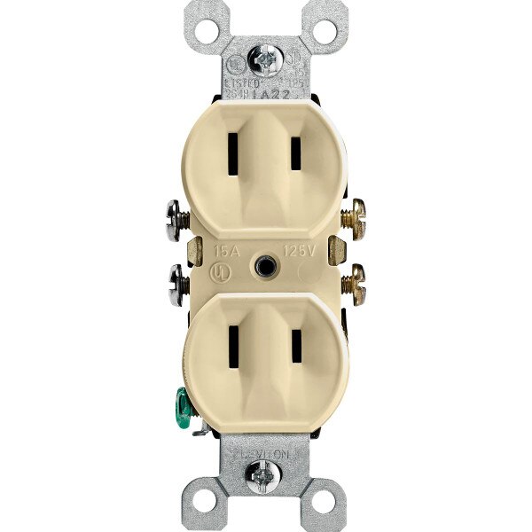 Leviton 15 amp non-grounded receptacle, Ivory | City Mill