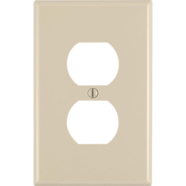 Leviton 1-Gang Midway Duplex Outlet Nylon Wall Plate, Ivory | City Mill