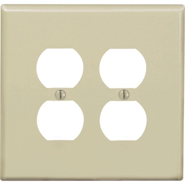 Leviton Ivory 2-Gang Duplex Outlet Wall Plate | City Mill