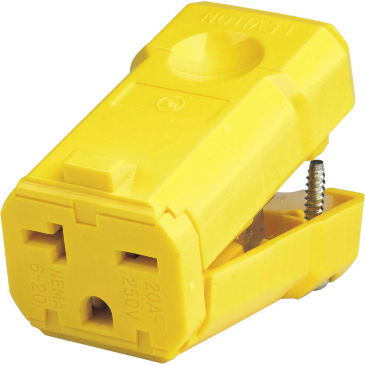 Leviton 20 Amp 250-Volt Straight Blade Grounding Connector, Yellow ...