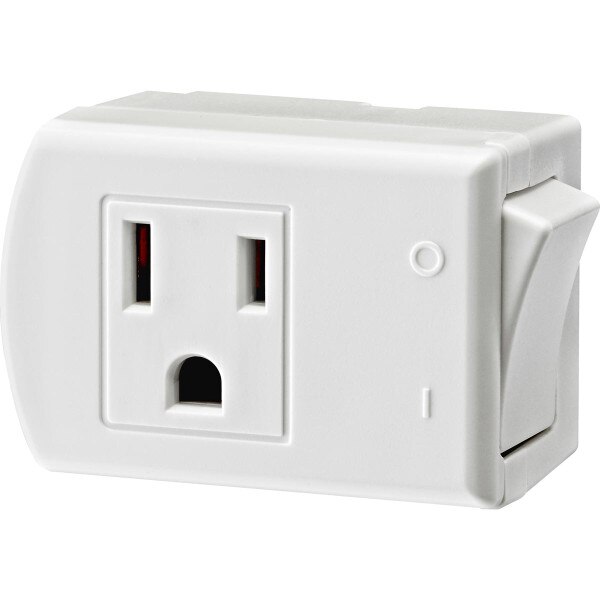 Leviton 15 Amp 125-Volt AC 3-Wire Grounded Switch Tap Plug with On/Off ...