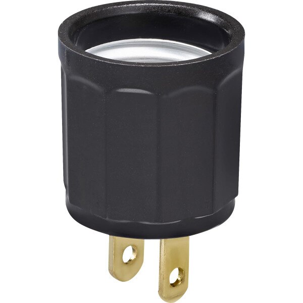 Leviton 600-Watt Medium Base Outlet to Lampholder Adapter, Brown | City ...