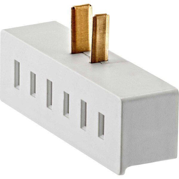 Leviton Non-Grounding Triple Tap Plug-in Outlet Adapter, White | City Mill