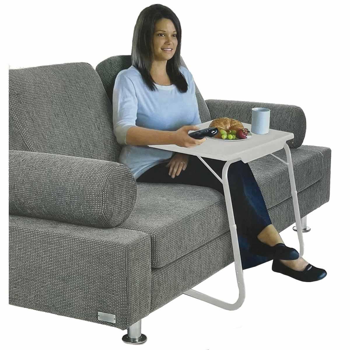 My Comfy Table Mobile Height Adjustable Standing Tray, White | City Mill