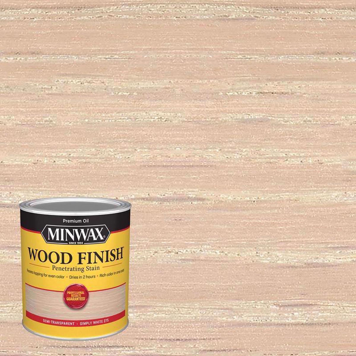 Minwax 1 Quart Wood Finish Simply White Oil-Based Semi-Transparent ...
