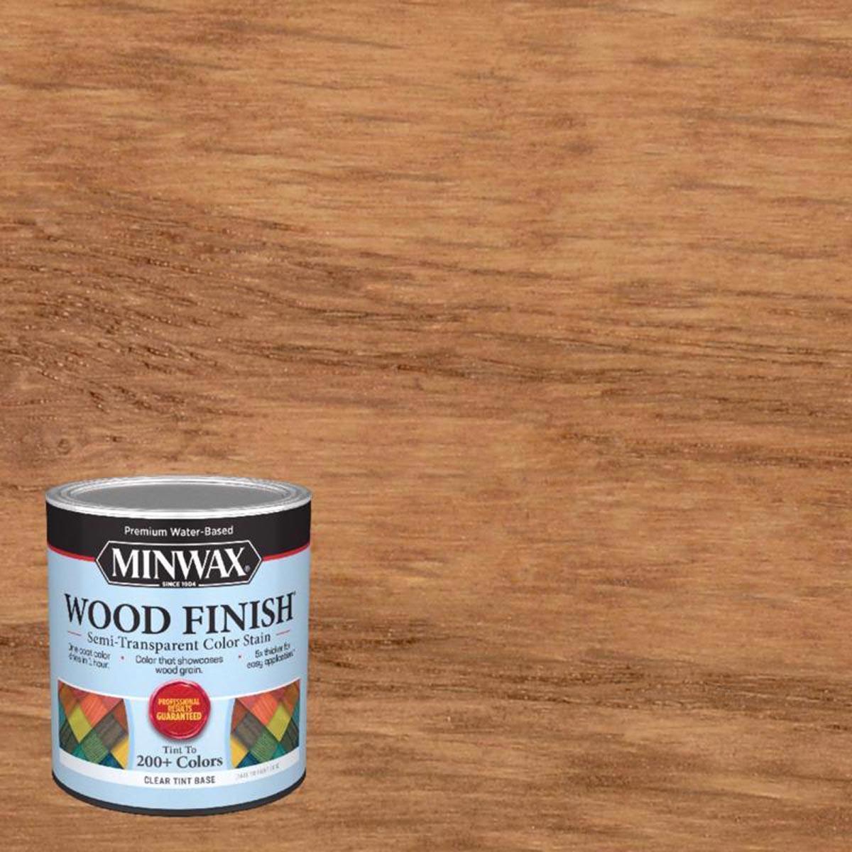 Minwax 1 Quart Wood Finish Clear Tint Base Water-Based Semi-Transparent ...