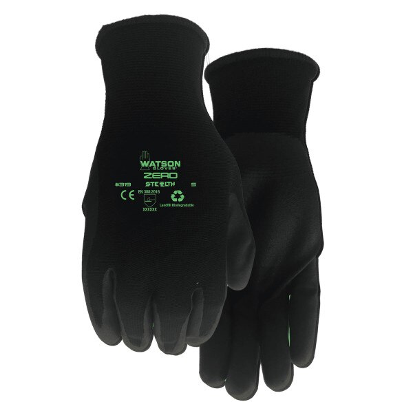 Watson Gloves Large Stealth Zero Landfill Biodegradable Nylon Nitrile ...