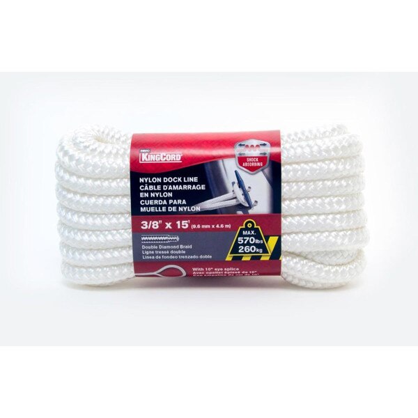 DOCK LINE NYLON 3/8"X15' DOUBLE BRAID 10" LOOP | City Mill