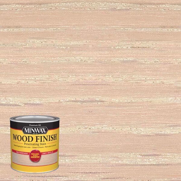 Minwax Wood Finish Semi-Transparent Simply White Oil-Based Penetrating Wood Finish 1/2 pt | City ...