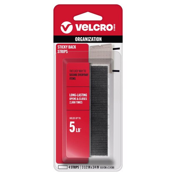 VELCRO Brand Sticky Back Small/Medium Nylon Hook and Loop Fastener 3-1/ ...