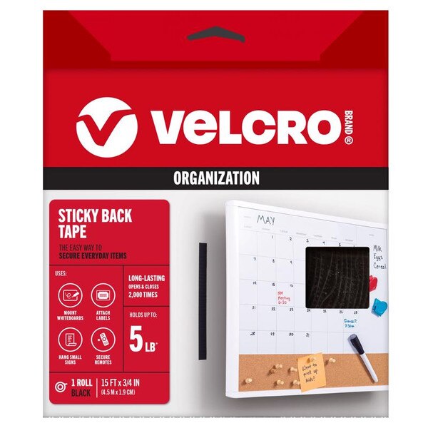 VELCRO Brand Sticky Back Large Nylon Hook and Loop Fastener 180 in. L 1 ...