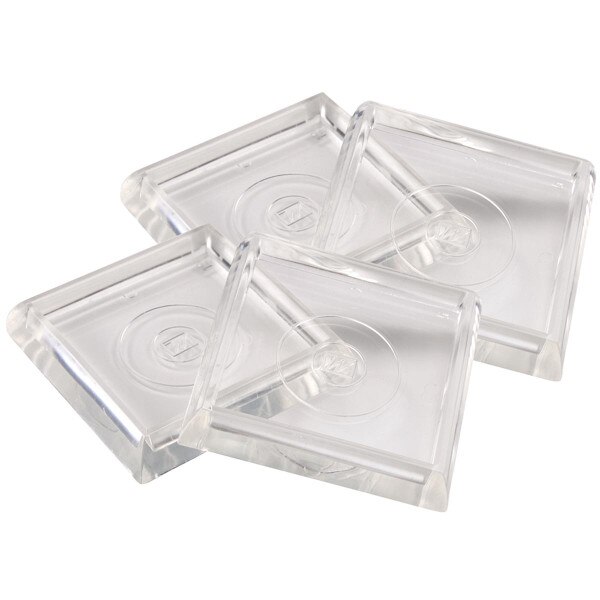 1-13/16 Inch Clear Square Caster Cups, 4 Count | City Mill