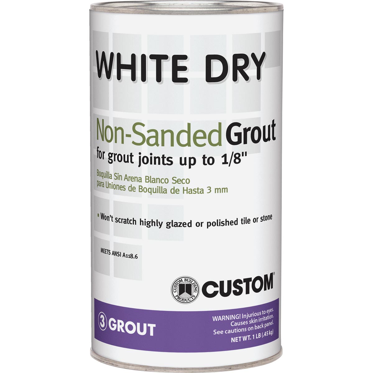 Polyblend Dry Non-Sanded Polymer Modified Tile Grout, 1 lb, Can, White ...