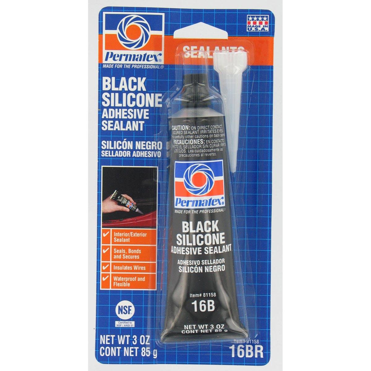3 oz. Black Silicone Adhesive Sealant | City Mill