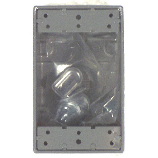 Gray Single Gang 4 Hole Weatherproof Box | City Mill