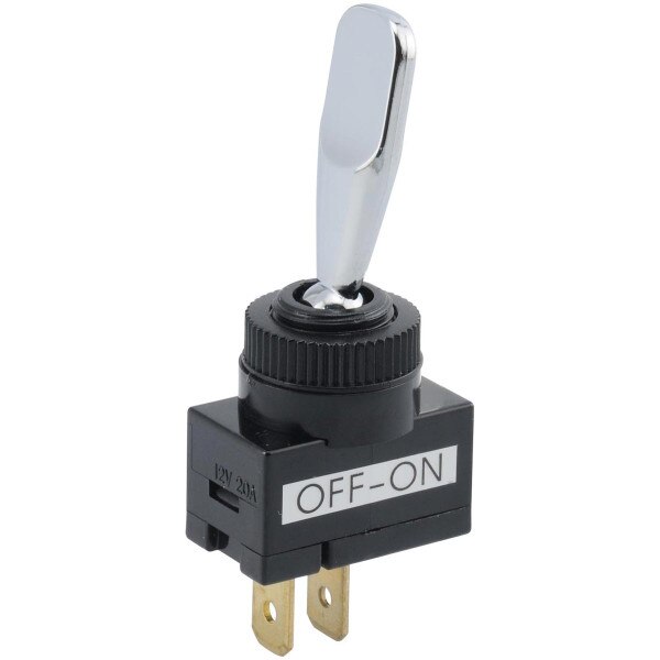 Chrome Paddle SPST On-Off Toggle Switch (20 Amp) | City Mill