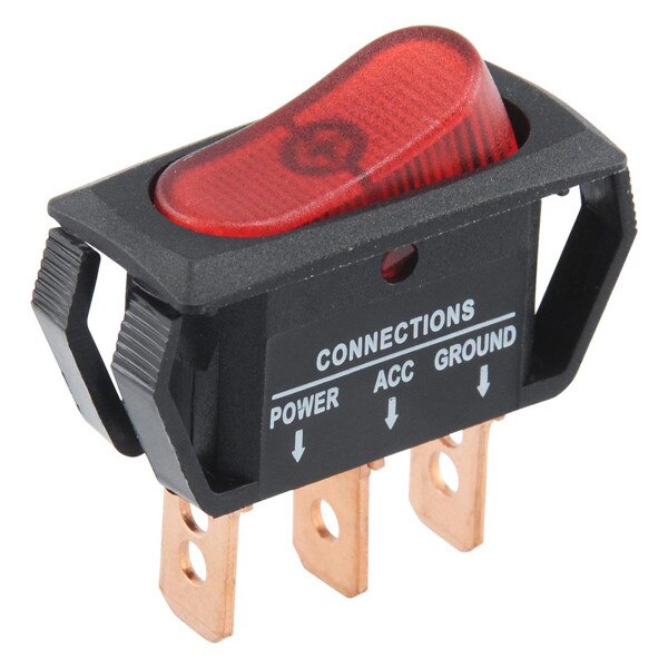 Red SPST On-Off Lighted Rocker Switch (25 Amp) | City Mill