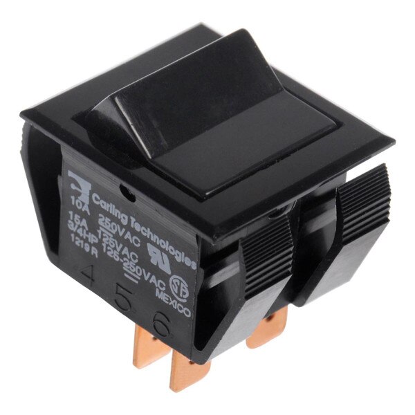 Wide Plain Black 2-Position No-Lite Rocker Switch (15 Amp-125 Volt x 10 ...