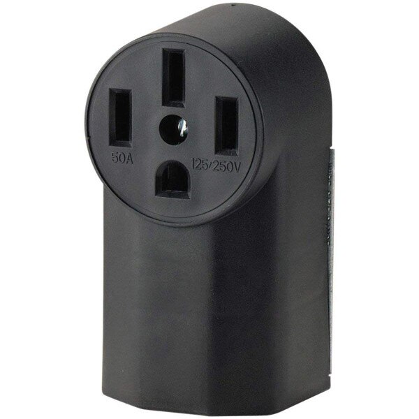 Leviton 50 Amp 4 Conductor Single Surface Mounted Outlet, Black | City Mill