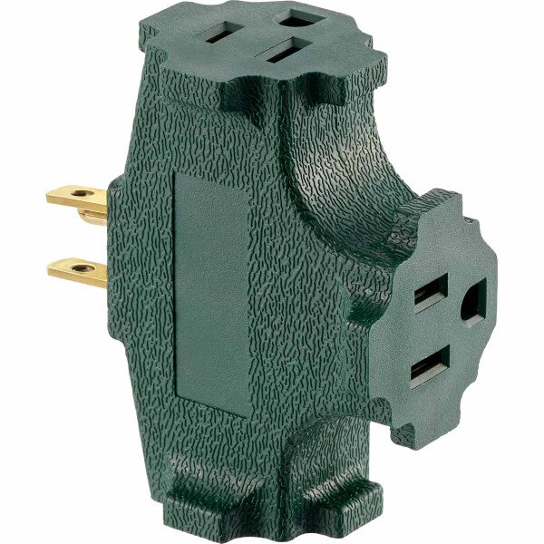 Leviton 3 Outlet Grounding Cube Tap, Green | City Mill