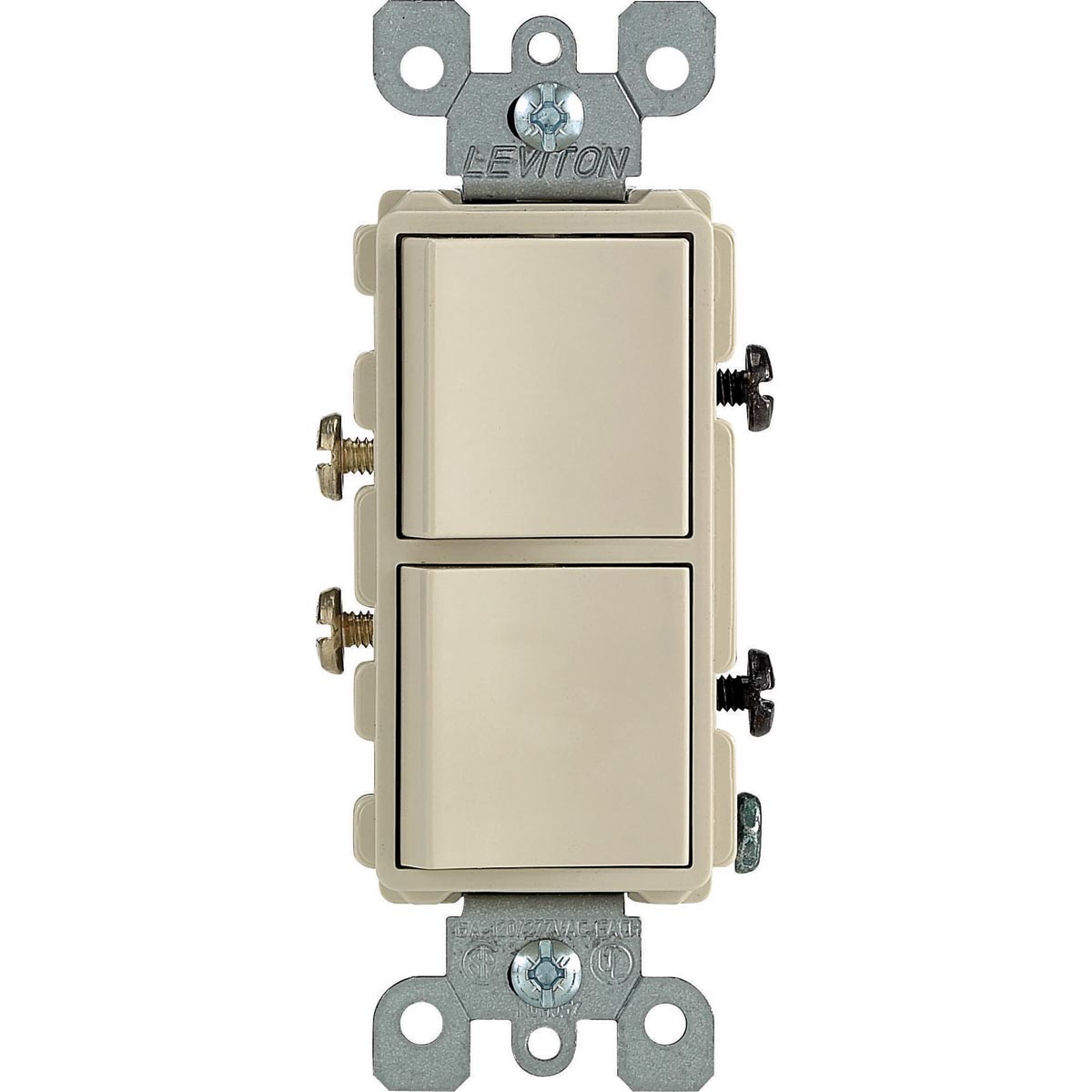 Leviton Decora 15 Amp Single-Pole Dual Switch, Ivory | City Mill