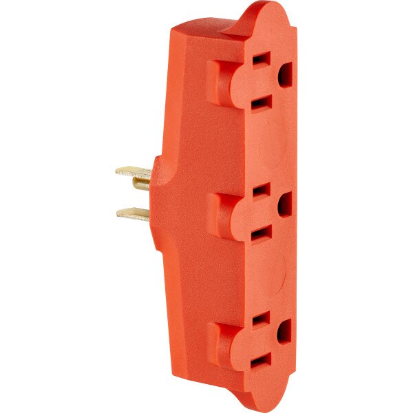 Leviton 3 Outlet Grounding Cube Tap, Orange | City Mill