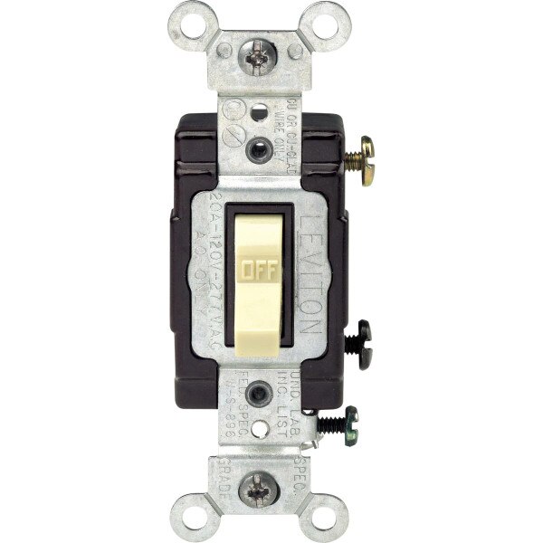 Leviton 20 amp Commercial Single Pole Toggle Switch, Ivory | City Mill