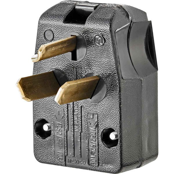 Leviton 30/50 Amp 2-Pole Grounded Angled Blade Angle Plug, Black | City ...