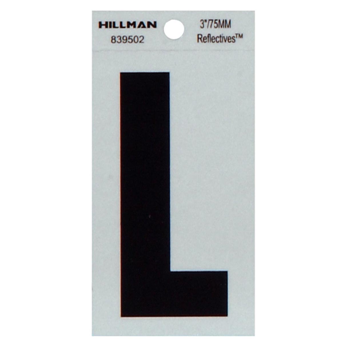 3 in. Black and Silver Thin Adhesive Letter L | City Mill