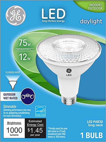 GE 38447 LED Bulb, Flood/Spotlight, PAR30 Lamp, 75 W Equivalent, E26 ...