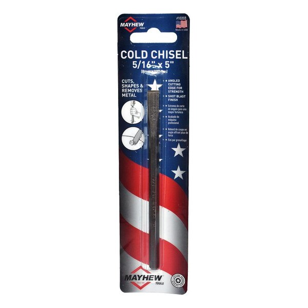 Mayhew 10202 Cold Chisel, 5/16 in Tip, 5 in OAL, Steel Blade | City Mill