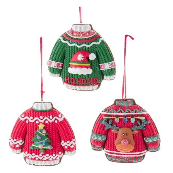 Ugly Sweater Ornaments, 3 Assorted | City Mill